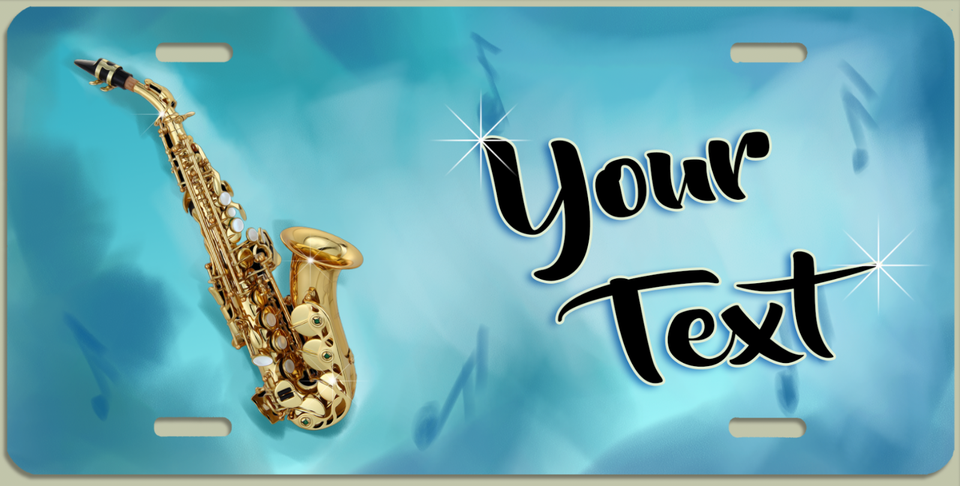 SAXOPHONE ART LICENSE PLATE, PERSONALIZED, MADE IN USA | eBay