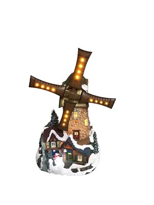 Holiday Time Christmas Village Windmill Light Up 12”. Tall. Works Great ...
