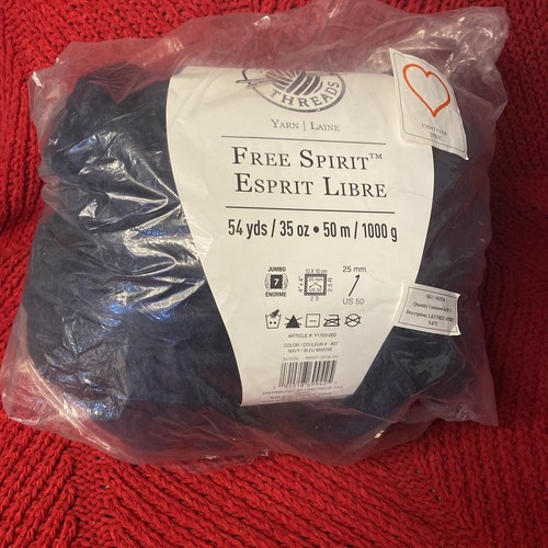 Loops & Threads, Navy/Blue Marine, Yarn Free Spirit, 54 yds, Jumbo 7 ...