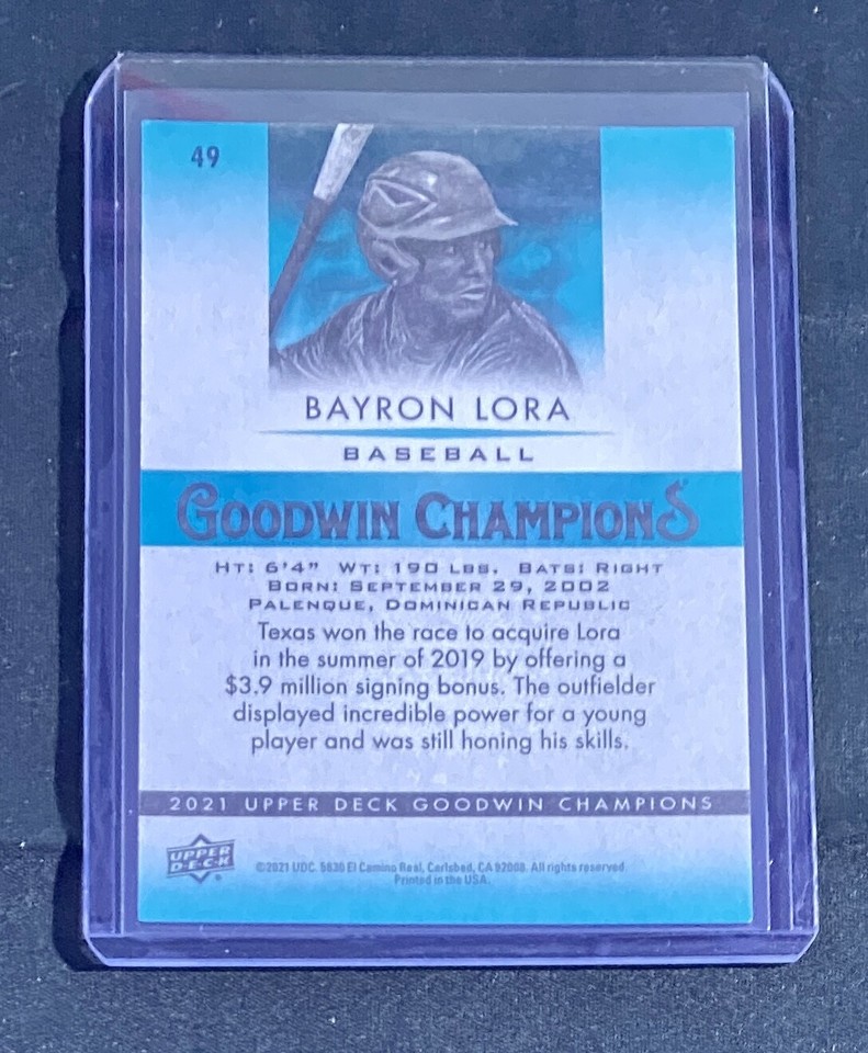 2021 UD Goodwin Champions Turquoise Parallel Bayron Lora Basketball #49 ...