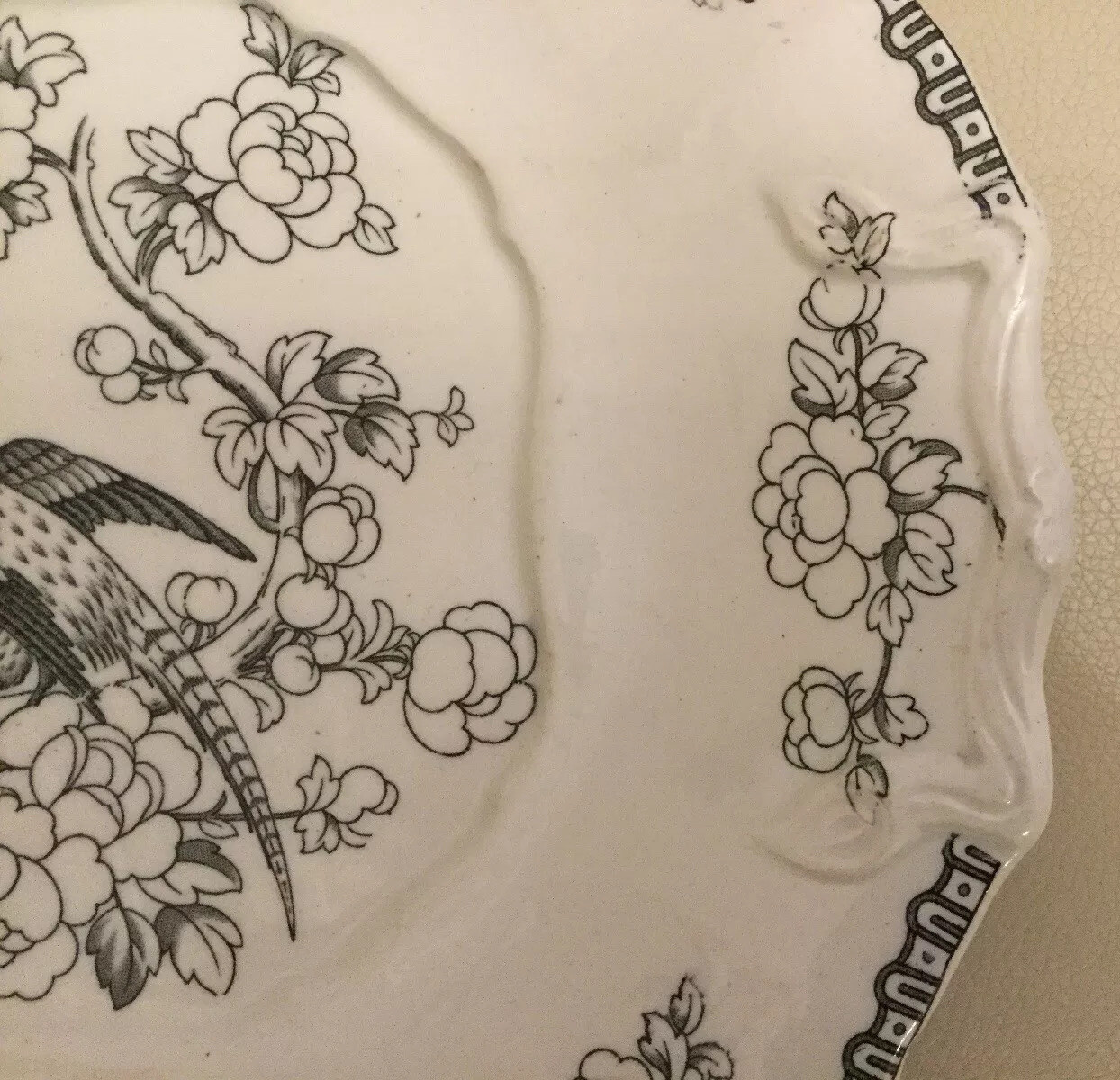Antique Pheasant Serving Plate By F Winkle & Co Whieldon Ware-Rare Grey ...