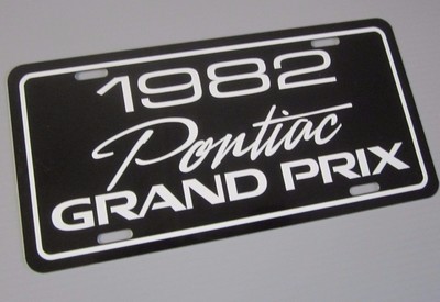 1982 Pontiac GRAND PRIX Aluminum license plate car tag 82 GP | eBay