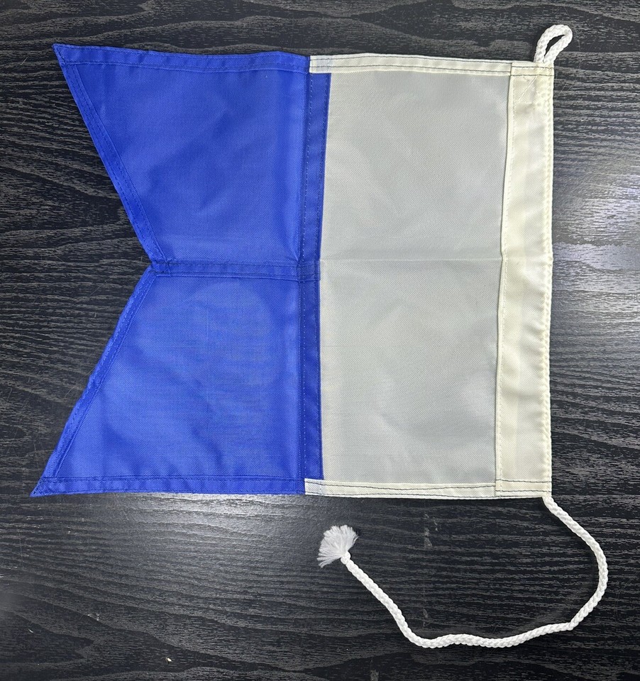 NEW 35cm x 30cm Blue & White Scuba Diving Alpha Polyester Dive Flag ...
