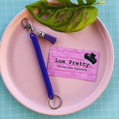 Keychain Stretchy Spiral ID key Holder Purple | eBay Australia