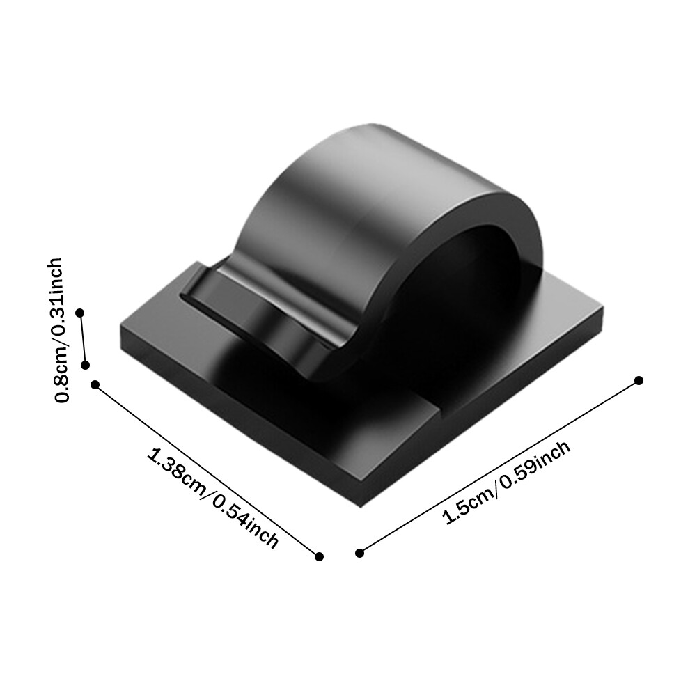 50pcs Stickers Removable Wire Management Desk Cable Clip Wall SelfTidy ...