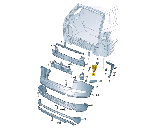 VOLKSWAGEN TOUAREG CR7 Rear Left Inner Bumper Bracket 760807483B NEW ...