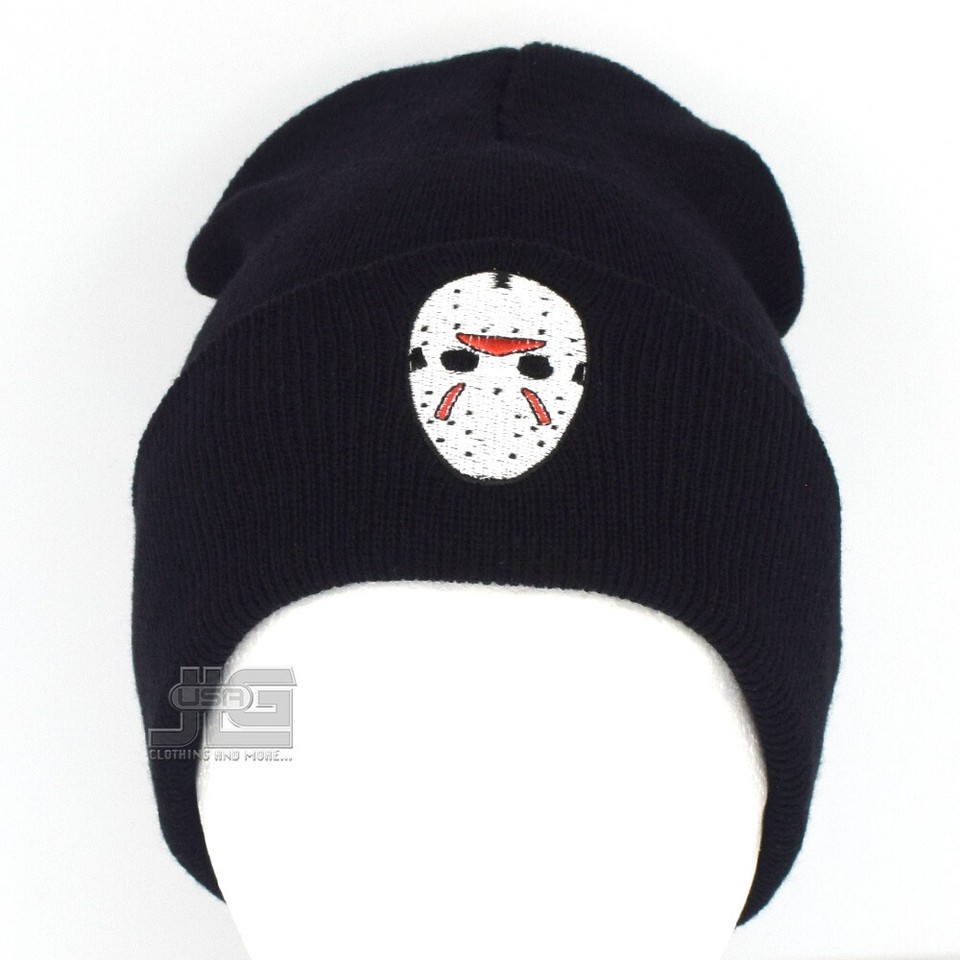 Jason Embroidery Mask Cuffed Beanie Skully Men Women New Knit Hat ...