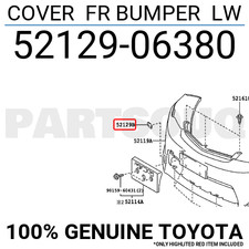 52129BZ060 Genuine Toyota Cover FR Bumper LW 52129-bz060 for sale ...