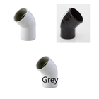 45° Solvent Weld Waste Pipe Bend 32mm 40mm 50mm – Grey/White/Black PVC ...