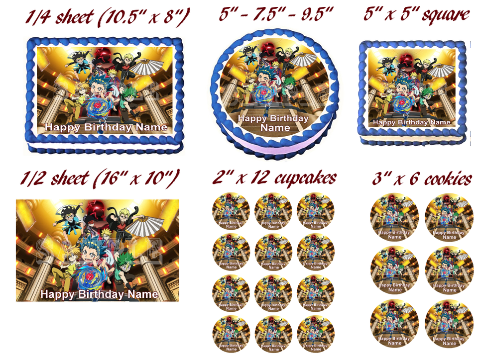 BEYBLADE Edible Cake topper image party decoration | eBay
