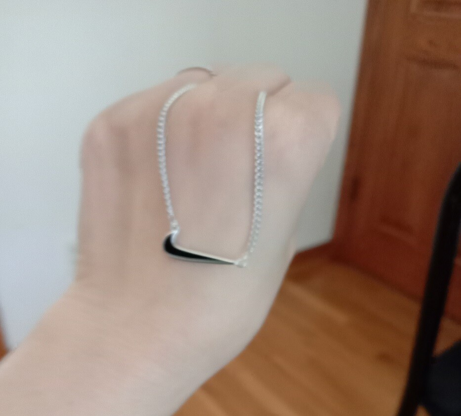 Silver Titanium S. Steel Black Hook Nike Right Marked Pendant Chain ...