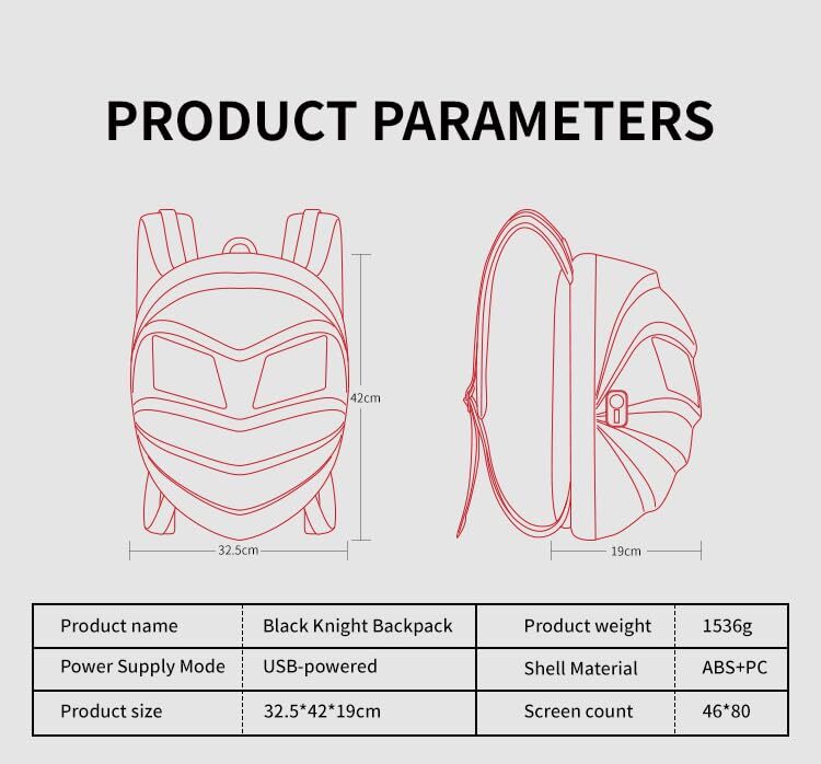 LED Waterproof Motorcycle Riding Knight Backpack With Diy Fully ...