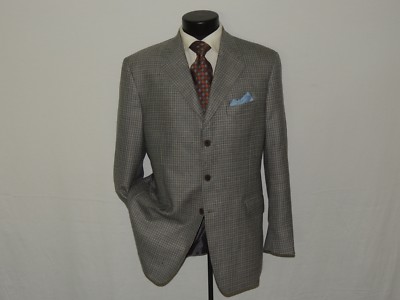 Faconnable made in Italy men's Gray, Blue & Beige check sports jacket ...