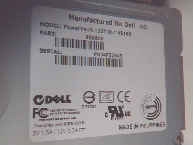 DELL PowerVault 110T DLT VS160 SCSI Tape Drive PH-08X850 Rev A00 | eBay