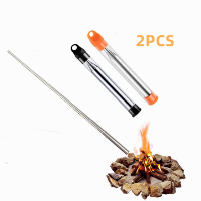 2Pcs Pocket Bellow Collapsible Fire Tools Kit Camping Survival Blow ...