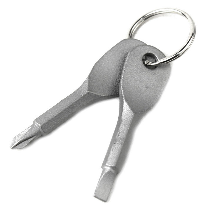 SCREWDRIVER KEYRING TOOL POCKET SCREW DRIVER FLATHEAD AND PHILLIPS ...