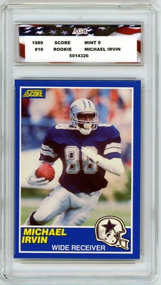 1989 Score #18 Michael Irvin Rookie Card AGC 9 Mint Dallas Cowboys | eBay