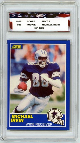 1989 Score #18 Michael Irvin Rookie Card AGC 9 Mint Dallas Cowboys | eBay