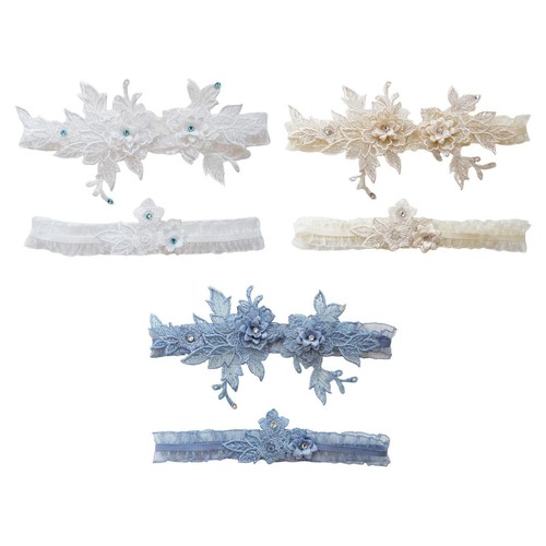 Bridal Garter Wedding Garter Lady Stretch Thigh Garters floral Pattern ...