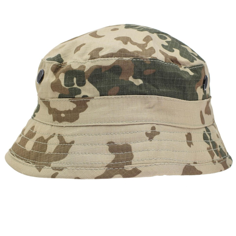 TACGEAR German Army style bucket cap boonie hat desert flecktarn camo ripstop | eBay