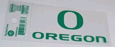 O Oregon Rectangular Sticker With Green Lettering | eBay