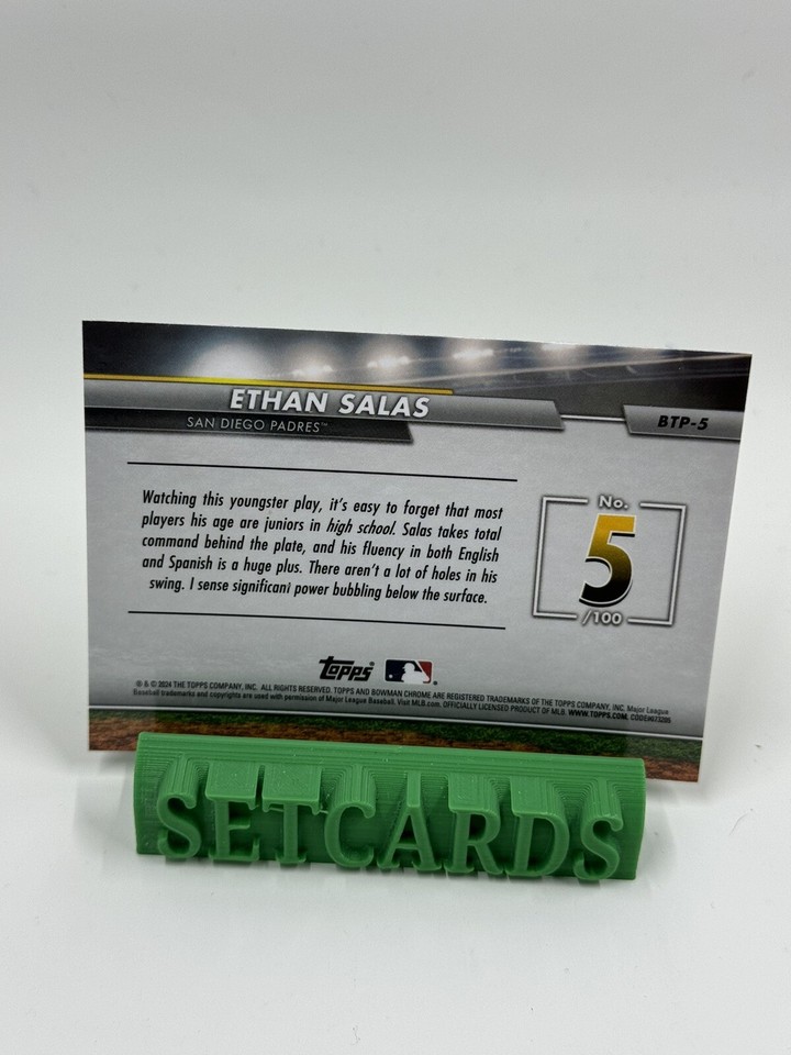 2024 Bowman Chrome Scouts Top 100 Ethan Salas #BTP-5 Padres Baseball ...