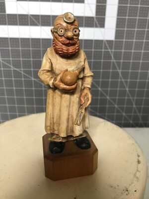 Anri 1958 Ear Doctor Ent Figure Wood Carved MARKED TORIART ZAHNARZT 5.5 ...