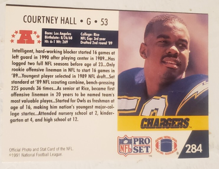 1991 Pro Set #284 Courtney Hall G San Diego Chargers ***40% OFF 2 ...