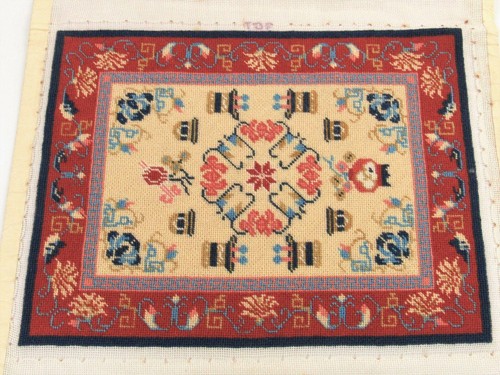 Artisan Crafted Petit Point Needlepoint Rug 12" x 9" for Dollhouse F095 ...