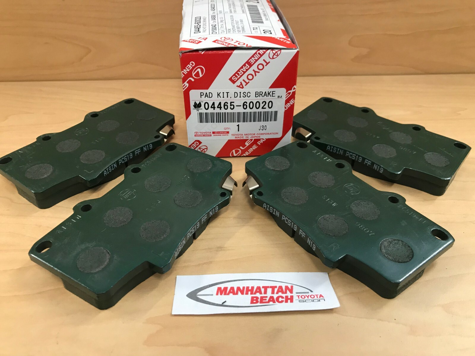 1991-1996 LAND CRUISER Front Brake Pads NEW genuine Toyota 04465-60020 ...
