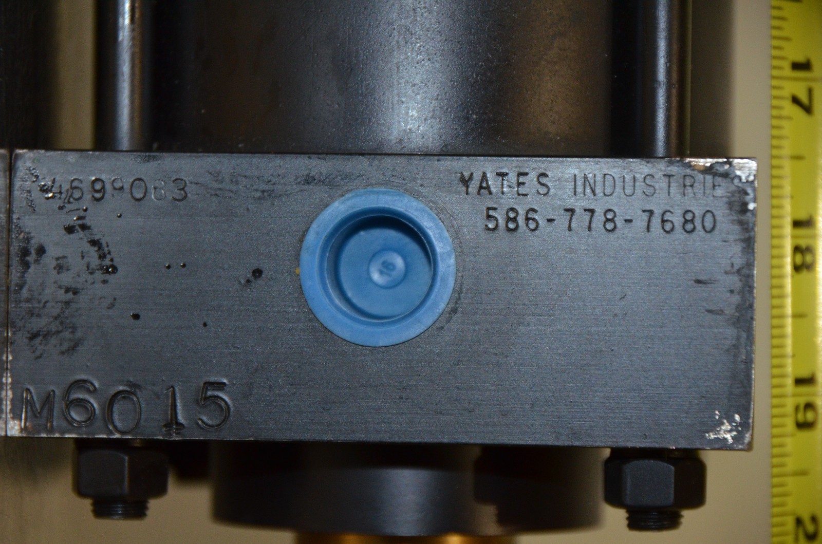 Yates Industries Cylinder 4" Bore 15" Stroke 3000psi w/ Namco Proximity ...