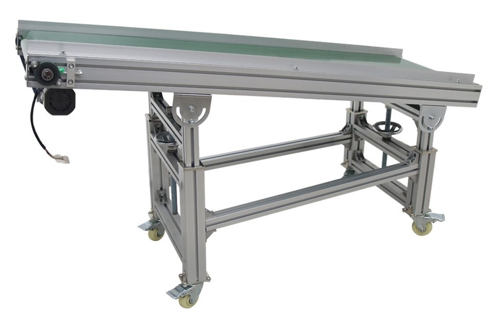 59"L*15.7"W Electric PVC Belt Inclined Wall Conveyor 110V Speed Adjust ...