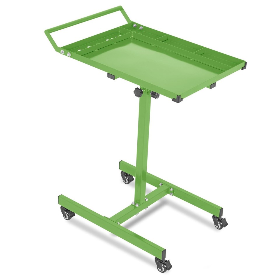 Rolling Tool Tray with Wheels Adjustable Height Mobile Work Table 220Lb ...