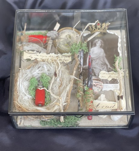 Oddities Glass Shadow Box Of Vintage Founds Hand Made Wall Art 8x8x3 | eBay