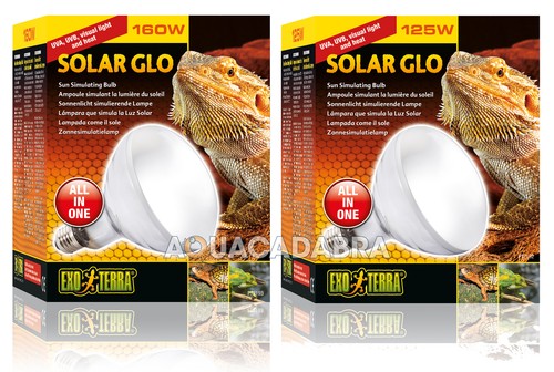 Exo Terra Solar Glo Bulb 80w 125w 160w Reptile Vivarium Lizard Heat ...