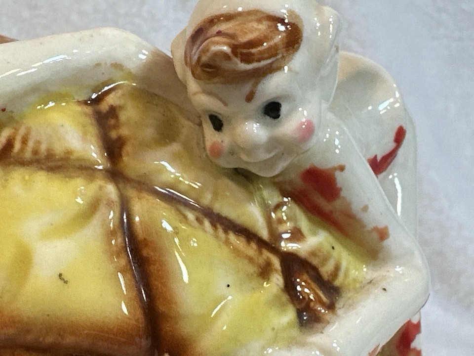 Odd Vintage Mischievous Elf / Pixie On Pineapple Planter Grantquest ...