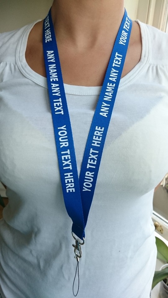 Printed or plain Lanyard - Personalised, custom, neck strap, CARD ...