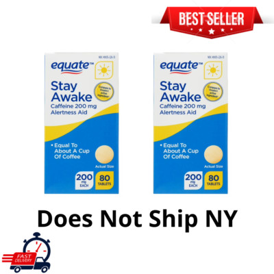 Equate Caffeine Stay Awake Tablets for Unisex, 200 Mg, 160 Count ...