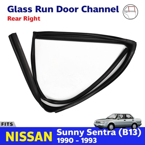 Glass Run Door Channel Rubber RR Fits Nissan Sunny Sentra B13 4D Sedan ...