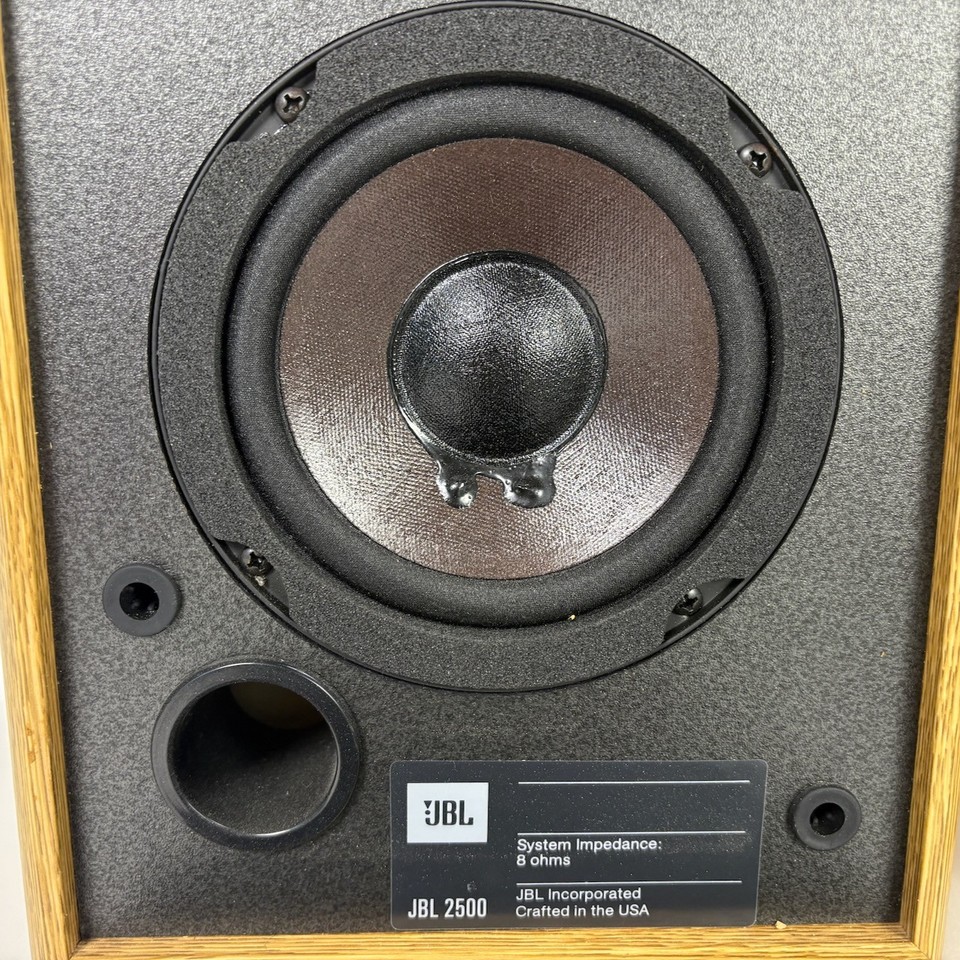 Vintage JBL 2500 2-Way Bookshelf Speaker Set Oak with 8 OHM Titanium ...