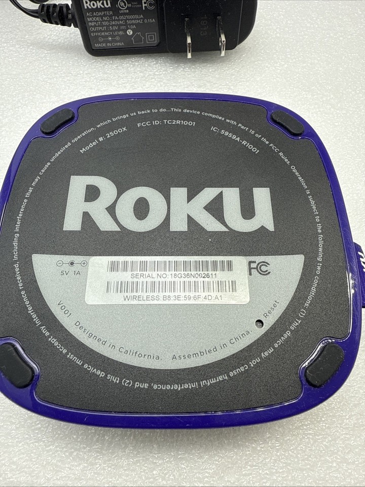 Roku HD Model 2500X Media Streamer With POWER SUPPLY. (No Remote) | eBay