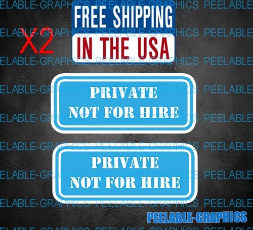 (2) Private Not for Hire Decal Sticker Car Truck SUV Trailer Semi DOT ...