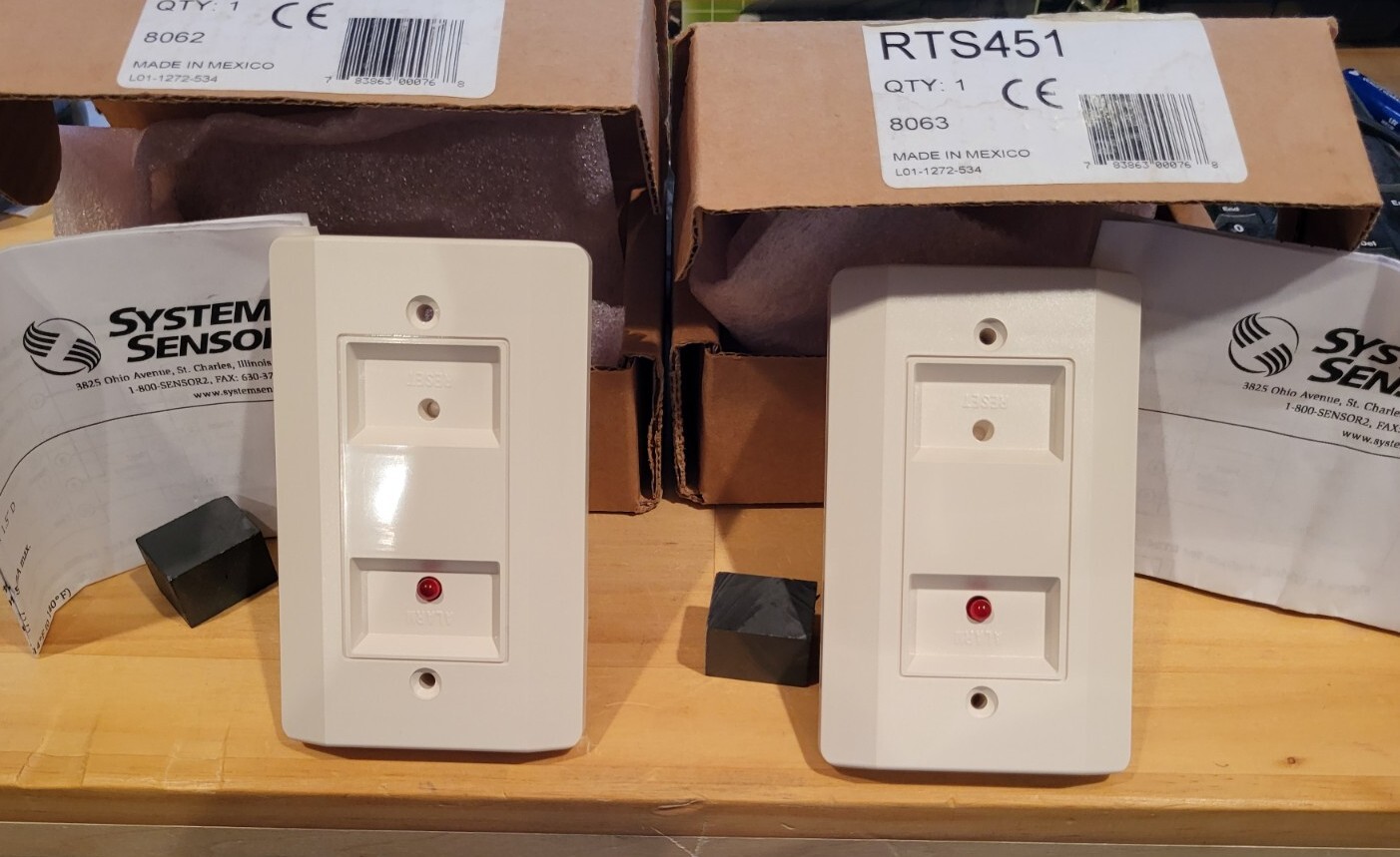 Systen Sensor RTS451 Remote Test Station Duct Smoke Detector Set of 2 ...