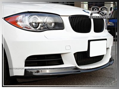 V Style Carbon Fiber Front Bumper Add-On Lip for BMW E82 E88 M-Tech ...