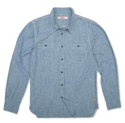 Birdwell Beach Britches Chambray Conductor Shirt Vintage Navy Hickory ...