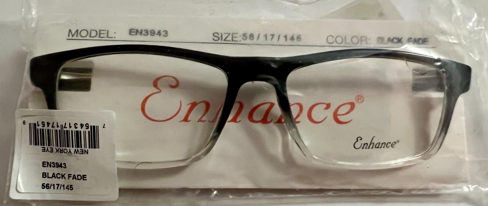 Men's Eyeglasses Frame Enhance 3943 Eyeglasses Glasses Frame 56-17-145 ...