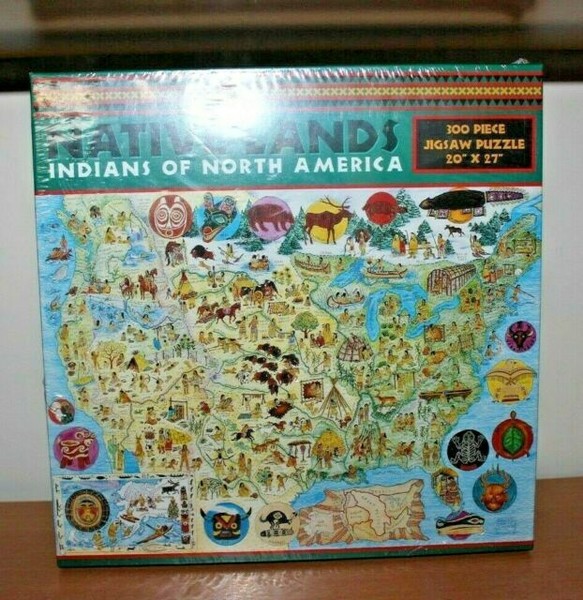 Native Lands Indians of North America Map Puzzle 1994 GAPF Made in USA ...