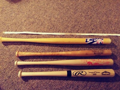 Lot of 4 Great Wood Baseball mini Bats | eBay