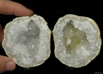 Perfect Calcite Rhomb Crystal on Quartz 3" Keokuk geode !!! | eBay