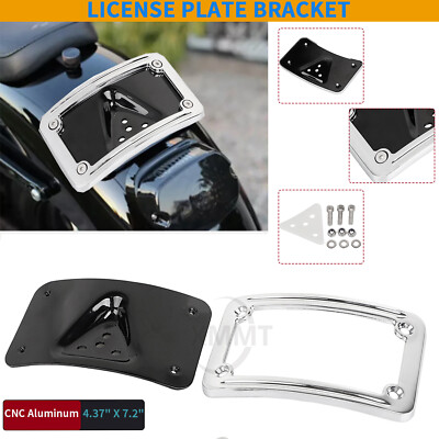 CNC Laydown License Plate Mount Bracket For Harley Fat Bob Sportster ...